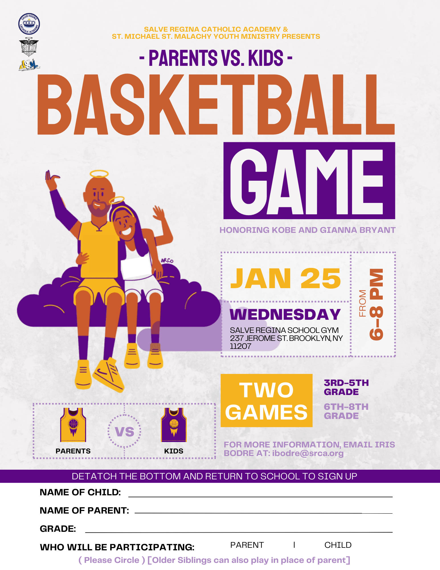 St. Michael-St. Malachy Parents VS Kids Basketball Game - Youth ...