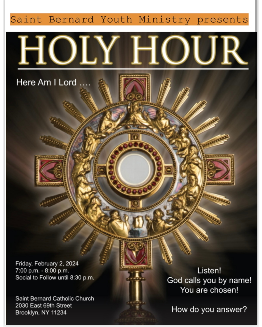 St. Bernard'sYouth Holy Hour - Youth Ministry Resources - Roman ...